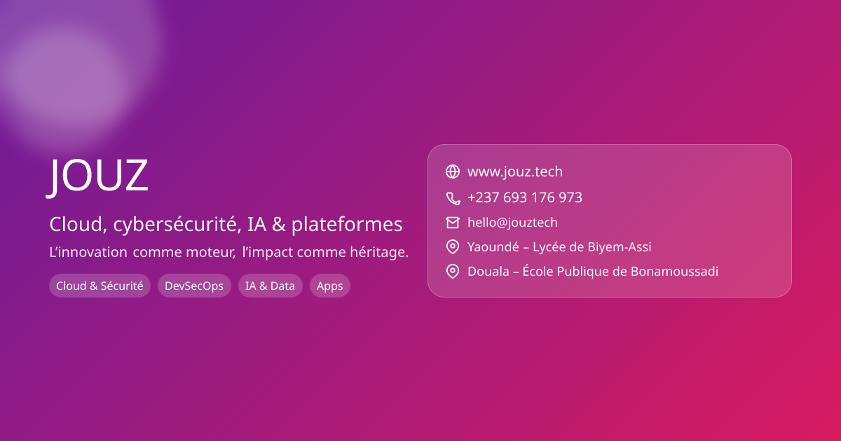 JOUZ Technologies – Cloud, cybersécurité, IA & plateformes